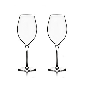 nambe Vie Pinot Grigio Wine Glasses | Long Stem White Wine Glasses for Riesling and Sauvignon Blanc | Set of 2 Clear Glasses | 20 Ounces Each | Designed by Neil Cohen