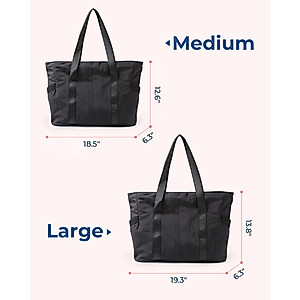 BAGSMART Tote Bag for Women with Zipper, Gym Tote with Compartments, Work Tote Nurse Dance Yoga Bag for Sport, Travel