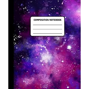 Composition Notebook Pink Starry Galaxy: Wide Ruled Paper Notebook Journal. Wide Lined Workbook for Girls, Boys, Kids, Teens and Students. ( 7.5 x 9.25, 110 Pages )