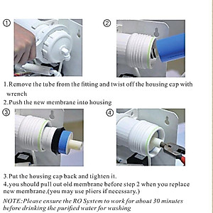 Geekpure Reverse Osmosis RO Membrane 50 GPD -NSF Certificated-Water Filter Replacement -Pack 4