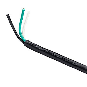 Pinfox 6ft 12 Gauge 3 Prong Heavy Duty Replacement Power Supply Cord Cable 110V 115V 120V Pigtail, Male-to-Male for Appliance, NEMA 5-15 Plug US SJT 12AWG (12/3), Black