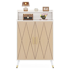 LITTLE TREE Shoe Cabinet, White&Walnut