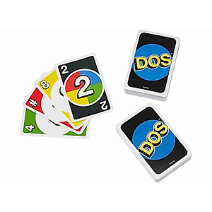 Mattel Games DOS Family Card Game, From the Makers of UNO, with 108 Cards, Makes a Great Game for 7 Year Olds and Up