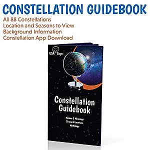 USA Toyz Illuminated Globe of the World with Stand - 3in1 World Globe, Constellation Globe Night Light, and Globe Lamp with Built-In LED, Easy to Read Texts, and Non-Tip Base, 13.5 Inch Tall