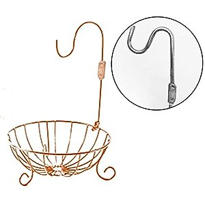 BaHoki Essentials Fruit Tree Bowl with Foldable Banana Hanger, Wire Storage Basket (Copper/Rose Gold)