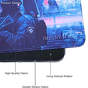 Imegny Large Gaming Mouse Pad, Extended XXL Desk Pad & Non-Slip Rubber Mat for Mice and Keyboard with Stitched Edges （90x40 zisecity006）