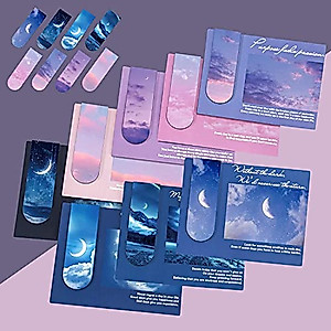 Magnetic Bookmarks Magnet Book Markers Assorted Page Markers Durable Magnetic Page Clips for Women Men and Book Lover (Moon)