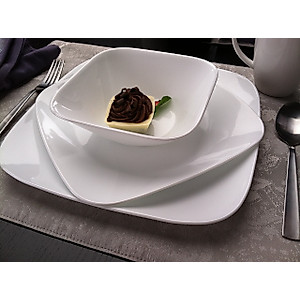 Corelle Square 16-Piece Dinnerware Set, Pure White, Service for 4