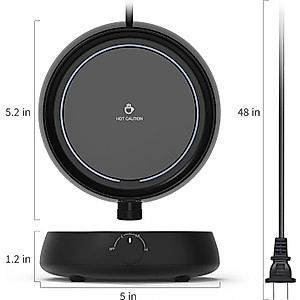 XUKEIB Coffee Mug Warmer for Desk Auto Shut Off, Candle Wax Melt Warmer for Jar Candles, Safely Releases Scents Without a Flame, Electric Self Heated Plate for Heating Milk, Tea, Hot Chocolate