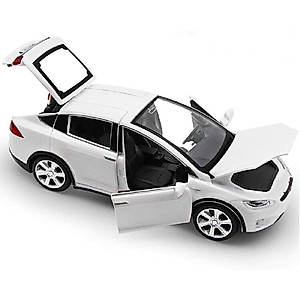 gidoyi Toy Car Model X, Pull Back Car Toys Alloy Vehicles with Lights and Sound 1:32 Scale Model Car (White)