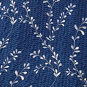 Exclusivo Mezcla Microfiber Quilted Throw Blanket, Flower Pattern Throw Blanket for Bed/Couch/Sofa, Soft and Lightweight (50"x 60",Navy)