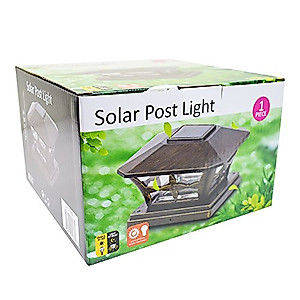 iGlow 8 Pack Vintage Bronze Garden 6 x 6 Solar SMD LED Post Deck Cap Square Fence Light Landscape Lamp PVC Vinyl Wood