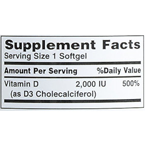 Nature's Bounty, D 2000 Iu Softgels, 150 Count