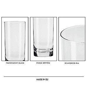 Krosno Tall Water Juice Drinking Highball Glasses | Set of 6 | 11.8 oz | Blended Collection | Perfect for Home Restaurants and Parties | Dishwasher Safe | Gift Idea | Made in Europe