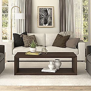 Henn&Hart Osmond Coffee Table, 58" Wide, Brown