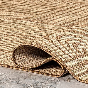 nuLOOM Lynne Abstract Maze Indoor/Outdoor Area Rug, 8' x 10', Beige
