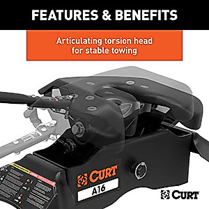 CURT 16120 A16 5th Wheel Hitch, 16,000 lbs