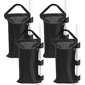 EAGLE PEAK Heavy-Duty Instant Canopy Sand Bags, 4-Pack, Weight Bags Anchor kit for Pop-up Tent Gazebo, Black (Without Sand)