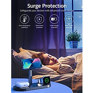 Magnetic Wireless Charging Station, Bototek Wireless Charger 3 in 1, 15W Fast Charger Stand + 20W USB C Power Adapter, for iPhone 13,12 Pro Max/Pro/Mini, iWatch 7/6/SE/5/4/3/2,AirPods 2/Pro/3