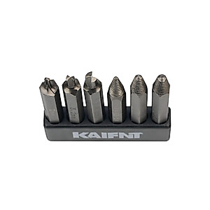 KAIFNT K457 Damaged/Stripped Screw Extractor Bit Kit, Screw Remover Set, Quick-Change 1/4-Inch Hex Shank, 6-Piece