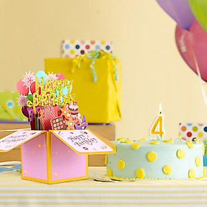 Zugzwang Birthday Cards for Women Men, Pop Up Greeting Cards for Girls Boys, Gift Cards Birthday for Her Him (Gold)