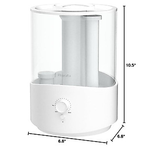 Pharata® Humidifiers for Bedroom Home, 2.5L Top Fill Cool Mist Humidifier for Baby with Essential Oil Diffuser, Ultrasonic Air Humidificador for Large Room Indoor Plants, Lasts Up to 28H, (White)