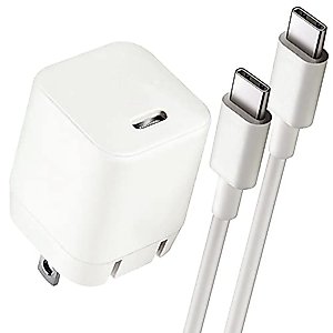 MacBook Air Charger 30W USB C Mini GaN Charger Compatible with M1/M2 Chip Laptops MacBook Air Retina 13-inth & MacBook Retina 12-Inch Laptops, with 6.6ft USB Type-C Charging Cable