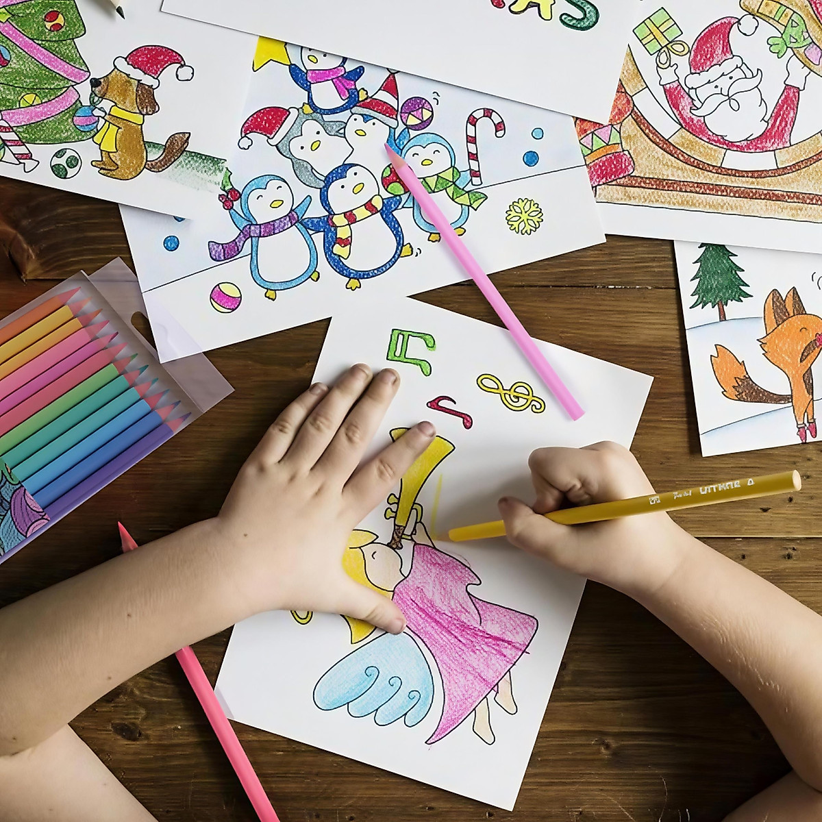 ECOTREE Macaron Colored Pencils, soften wood, Pastel coloring for adult and kids, Pack of 12