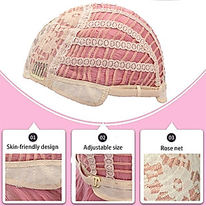 Ariqutba 14 Inch Pink Wigs for Women Pastel Synthetic Wavy Wig with Bangs Glueless Loose Curly Wig Shoulder Length Cosplay Bob Wig for Girls Daily Party Use Colorful Wigs