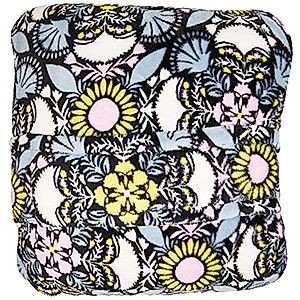 Vera Bradley Women's Fleece Fleece Travel Blanket with Trolley Sleeve, Plaza Medallion, One Size