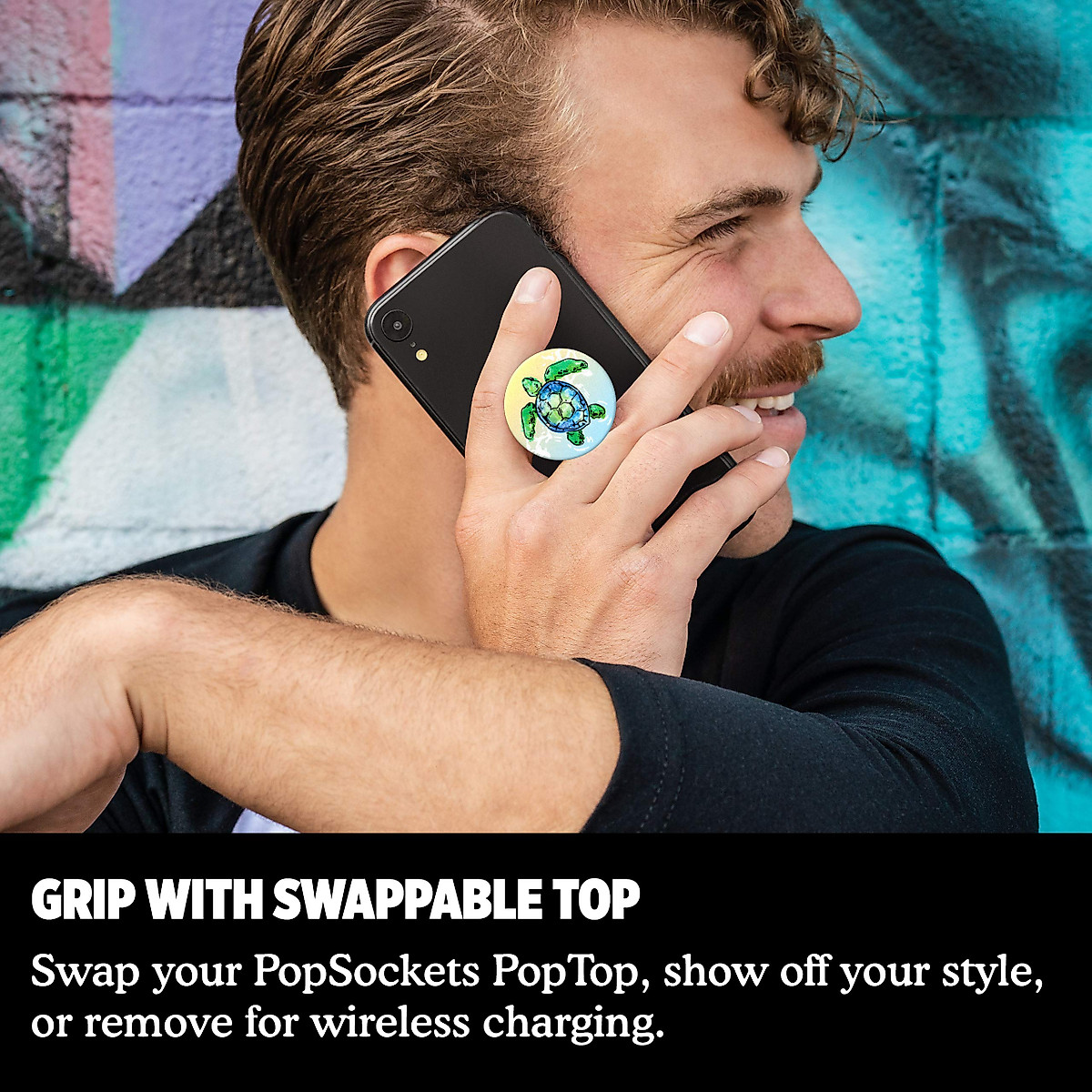 PopSockets Phone Grip with Expanding Kickstand, Tortuga