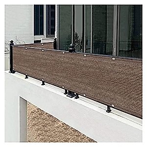 ALBN Balcony Privacy Screen Outdoor Windshield Anti-UV 90% Blockage with Eyelets and Rope for Balcony Fence Pergola (Color : Brown, Size : 80x1000cm)