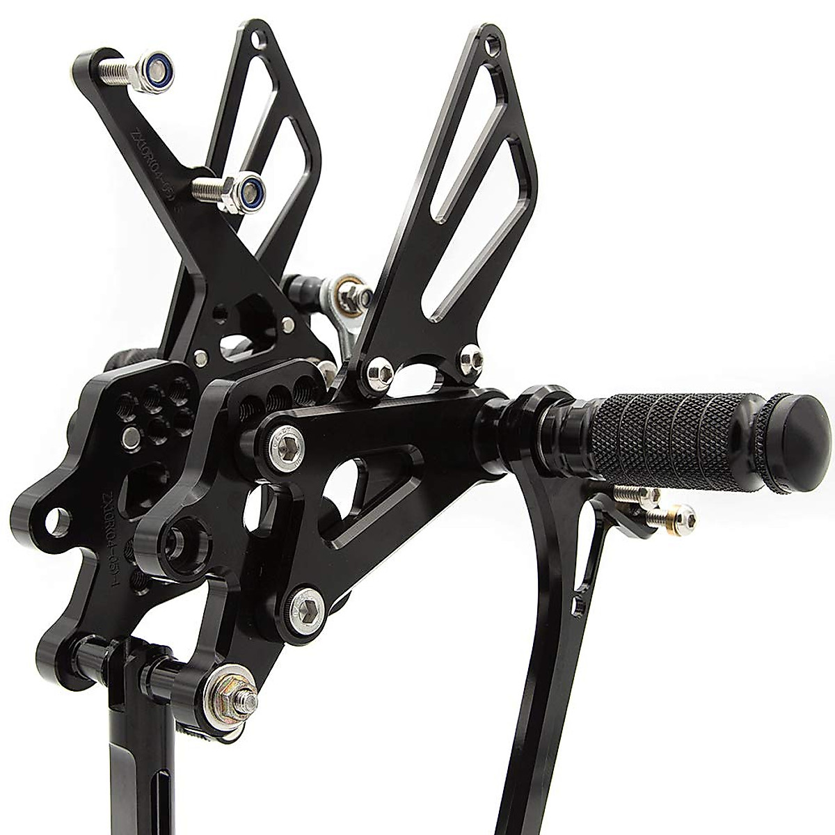 CNC ZX10R 04-05 Motorcycle Adjustable Rearsets Foot Pegs Rear Set Footpeg Brake Shift Pedal Compatible with Kawasaki Ninja ZX10R ZX 10 R ZX-10 2004-2005 Black