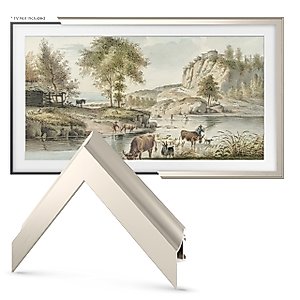 Frame My TV Deco TV Frames Alloy Scoop - German Silver Bezel Compatible ONLY with Samsung The Frame TV (75", Fits 2021-2025 Frame TV)