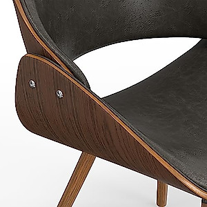 SIMPLIHOME Malden Dining Chair in Distressed Brown Vegan Leather, 22.8" W x 20.9" D x 30.9" H, Mid-Century Modern Wood Back Chair for Dining Room