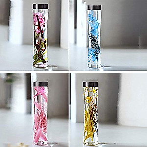 12.5oz (360 ml 12 Pack) Clear Empty Plastic Sensory Bottles with Smooth Lids and Labels - Round Plastic Test Tubes with Screw Caps for Party Gum Balls,Event Jelly Beans - BPA Free (Black Lids)