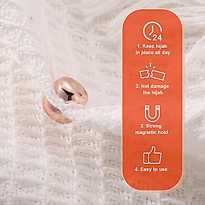 4pcs Hijab Magnetic Pins, Multi-Use Strong Hijab Magnets Pinless Brooch Round Style No-Snag Scarf Clasp for Women Clothes Shirts Scarves (Plating)