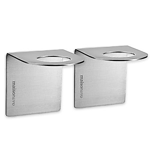 MaisoNovo Adhesive Soap & Shampoo Holder Set of 2 - Silver | Wall Mounted Dispenser Holder