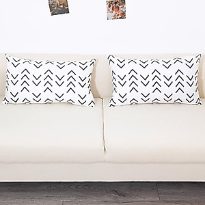 TAJWE Outdoor Arrow Pillow Covers Waterproof 12x20 Set of 2 Modern Geometry Outdoor Pillows Decorative Cushion Cases for Patio Furniture Sofa Couch Porch