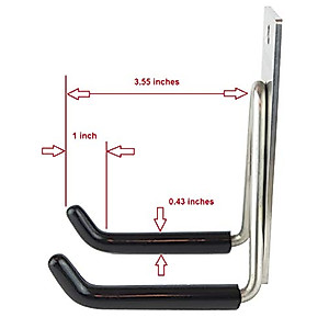 System X SVS 163-3 Stainless Steel Short Double Hook for Pegboard, 3 Inches Long, Pack of 3