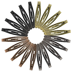 Oval Metal Contour Hair Clips, Funtopia 40 Pcs 2.4" Snap Hair Clips Simple Barrettes Hairpins Long Hair Clips for Women Girls Men (Classic Color)