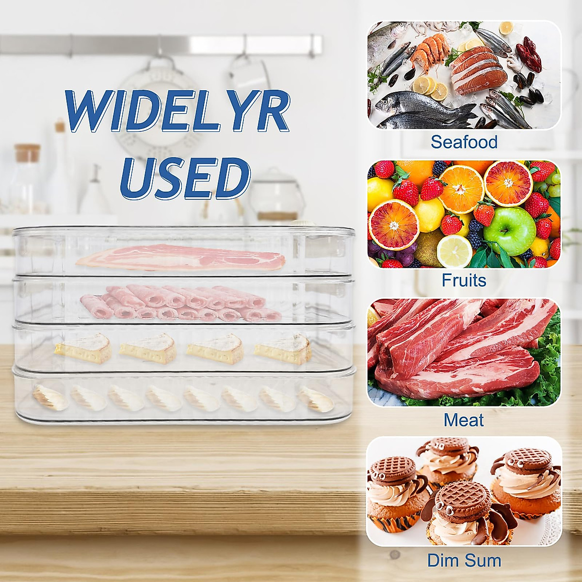 Sibosen Deli Meat Containers for Fridge and Refrigerator Organizing, With Lids - Bacon Cheese Container