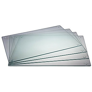 9.75 x 6 inch Rectangle Glass Cutting Board Bundle by Clever Chef - 4 Non Slip, Shatter-Resistant, Durable, Stain-Resistant, and Dishwasher Safe