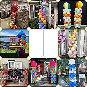 TEKXYZ Gold Balloon Stand Set of 2, 1 to 5.25 Ft Adjustable Metal Balloon Column for both Floor Stand and Table Centerpieces