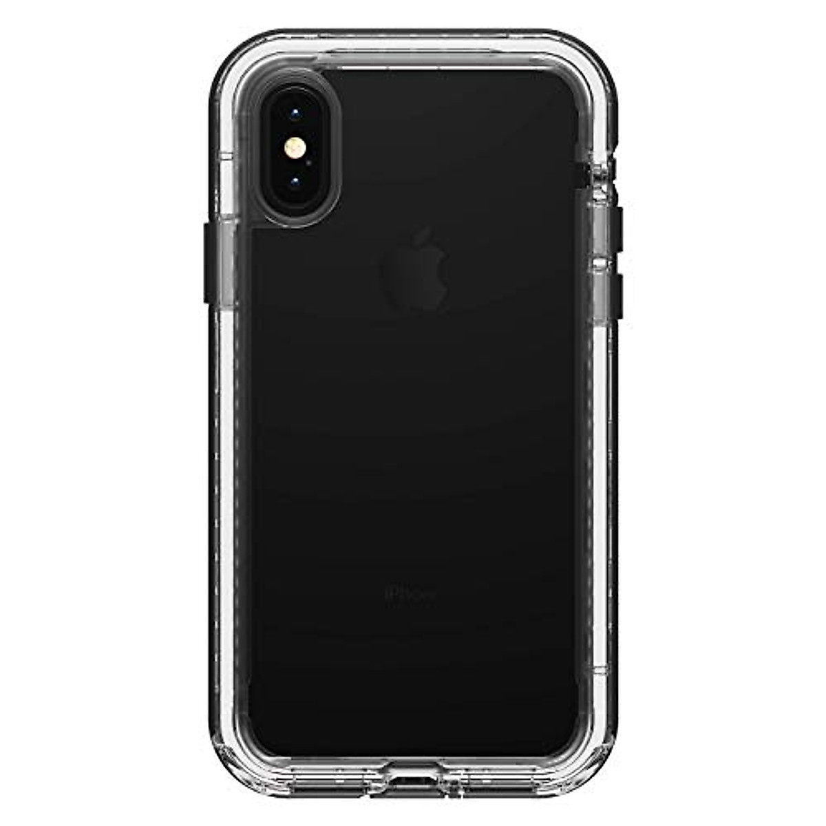 LifeProof Next Series Case for iPhone Xs & iPhone X + GLIDIC Wireless Bluetooth Earbuds Sweatproof Pro Stereo Headphones - Non-Retail - Black Crystal/White