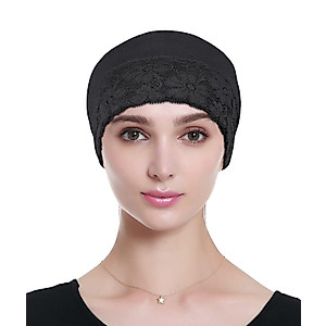 Alnorm Chemo Scarves for Women Sleep Hats for Cancer Patients Black