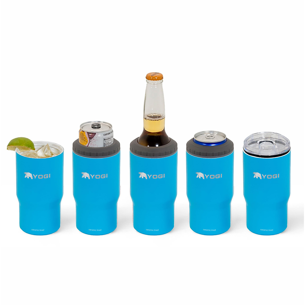 YOGI Voyager One All-In-One Tumbler Can Bottle Cooler 12 oz Blue