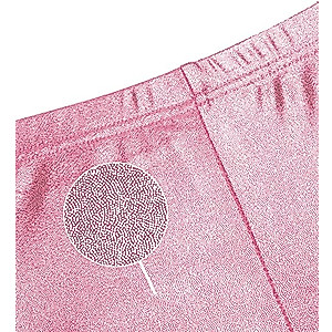 SEAUR - Girls Dance Shorts Shiny Metallic Ballet Dance Shorts Athletic Gymnastics Short Kids Hot Pants for Ages 3-12 - Pink