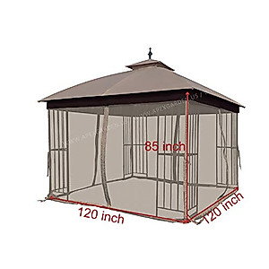 APEX GARDEN 10' x 10' Gazebo Replacement Mosquito Netting (Tan)