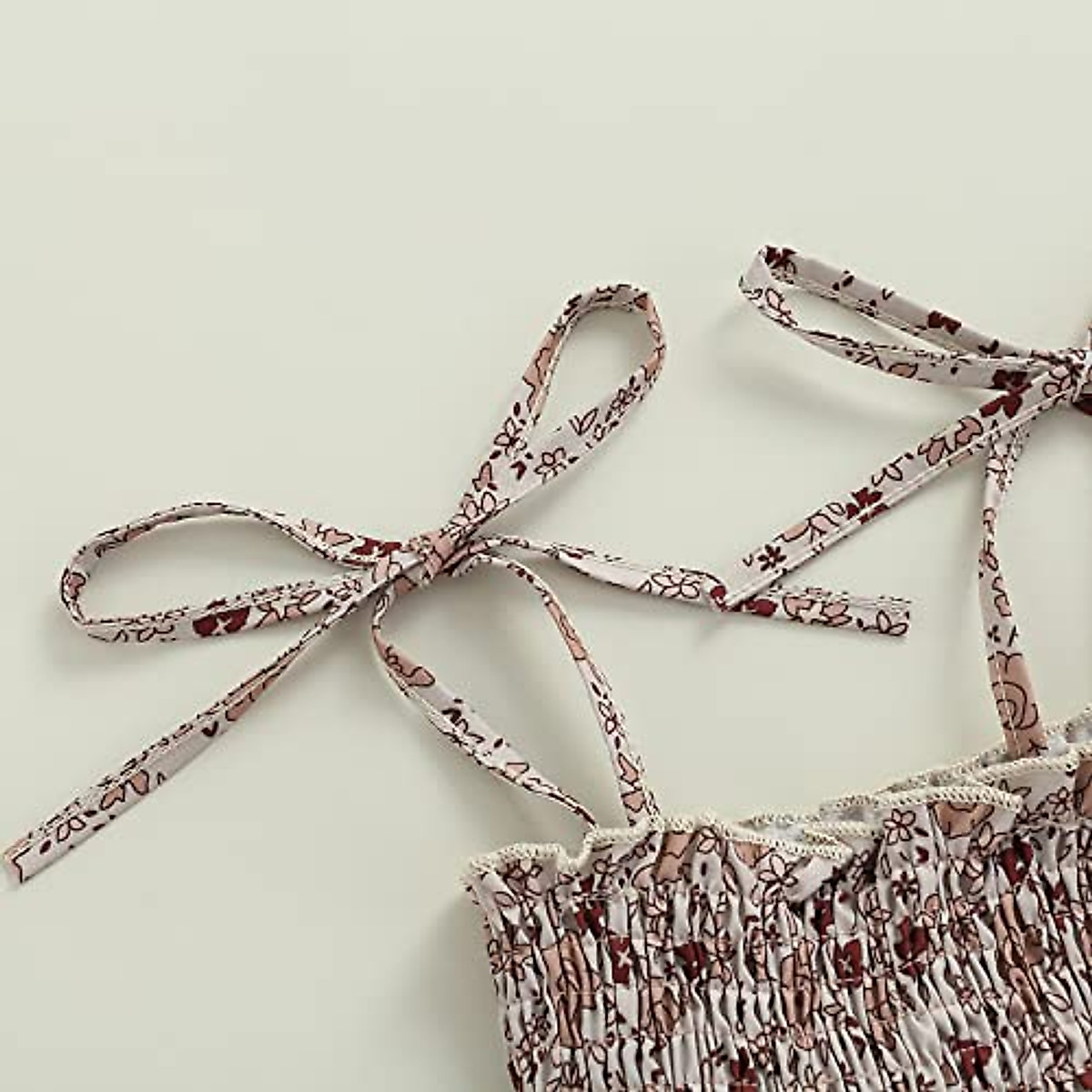 Baby Girl Sisters Matching Outfits Romper Dress Sleeveless Floral Multi-Layer Dress with Headband (Dress, 18-24 Months)